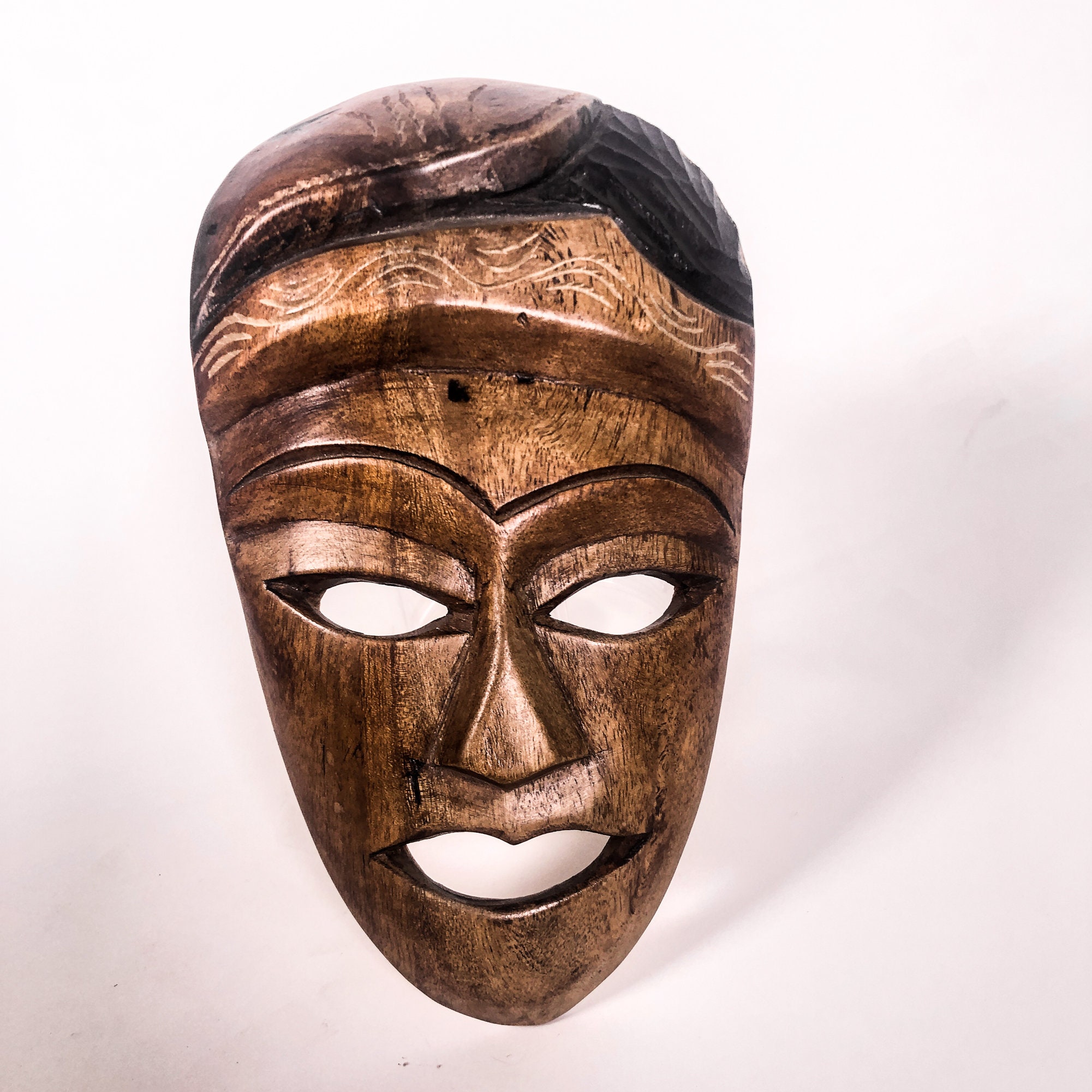 African Hand Carved Wooden Mask Decor | Etsy