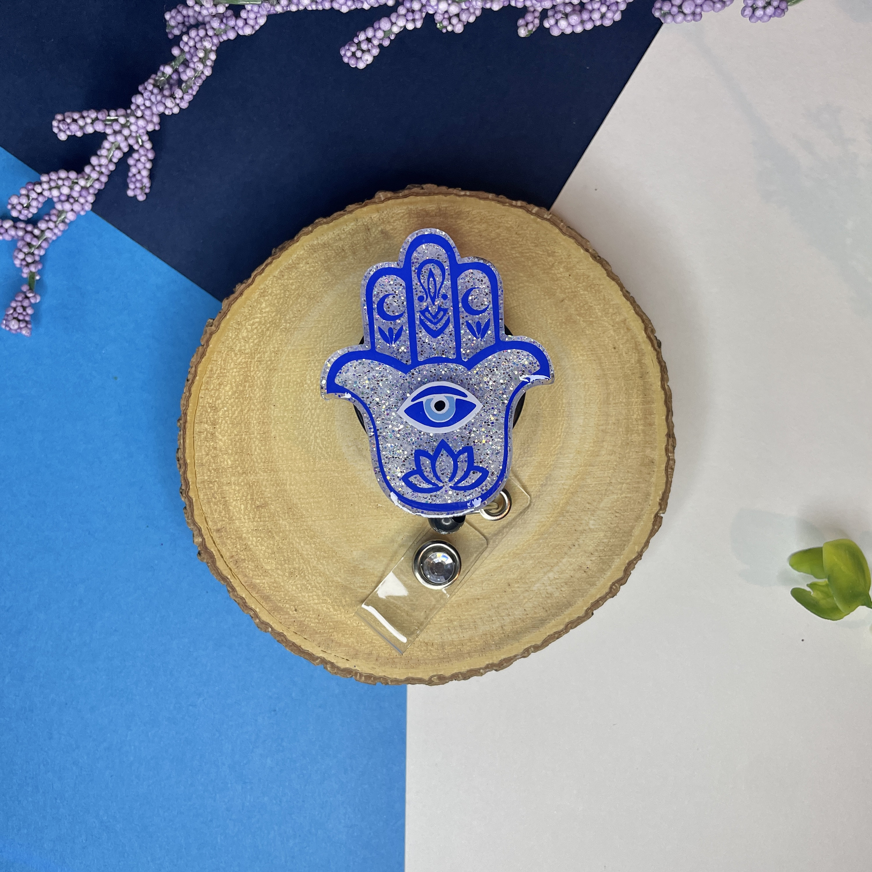 Evil Eye Badge Reel / Hamsa Hand Badge Reel / Amulet Badge - Etsy