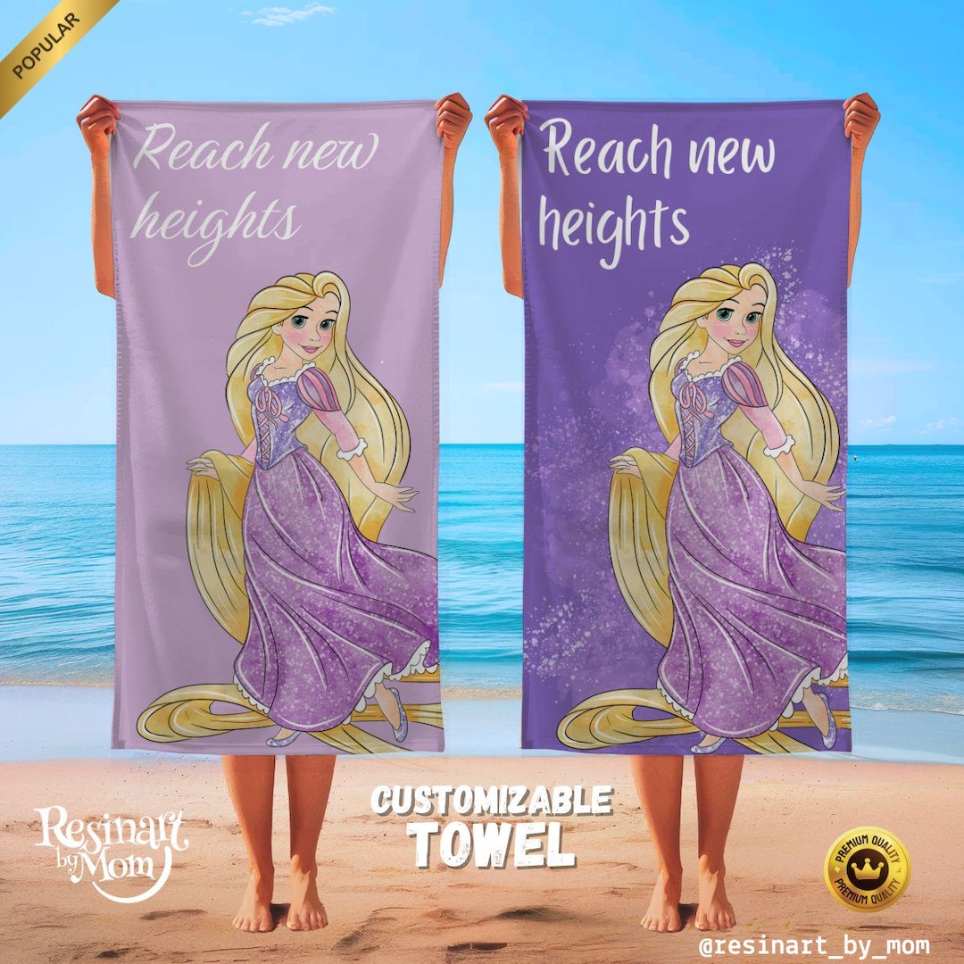 Personalized Rapunzel Beach Towel, Disney Princess Summer Towel - Etsy