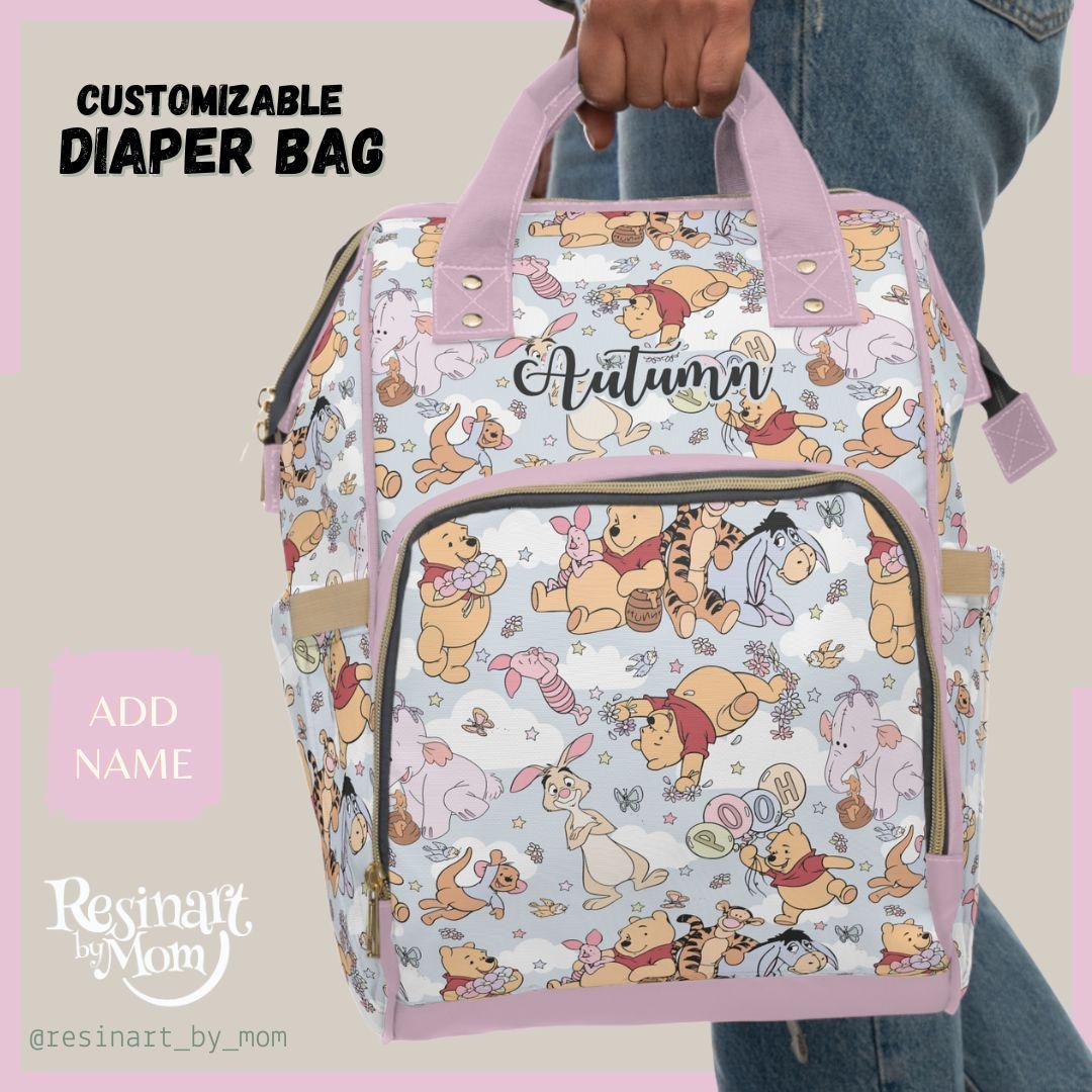 Personalized Baby Diaper Bag: Woodland Bear Design, Neutral Shower Gift ...