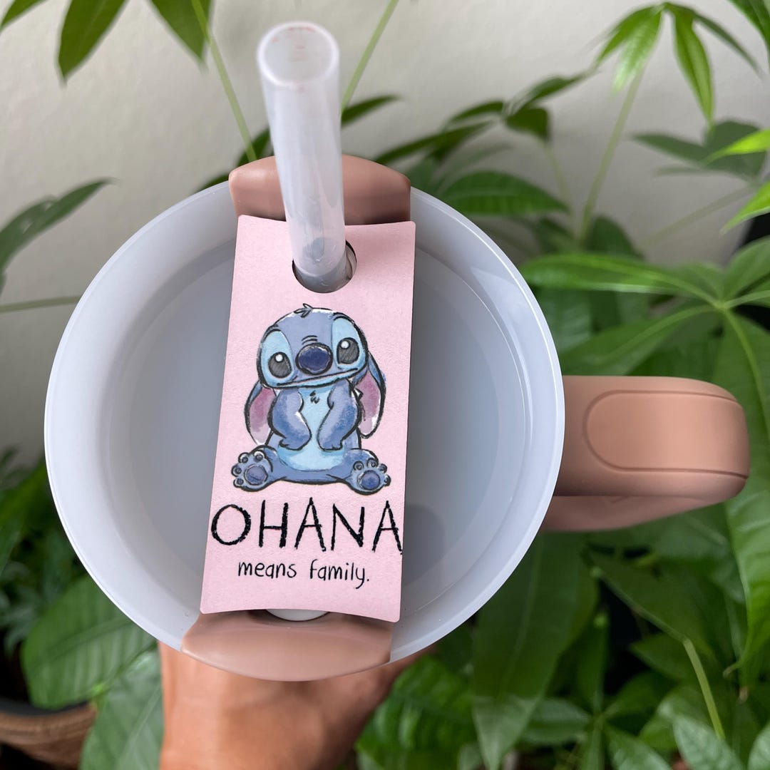 Stitch Tumbler Tag, Ohana Tag, Disney Plate Topper, Tag for Tumbler Lid ...