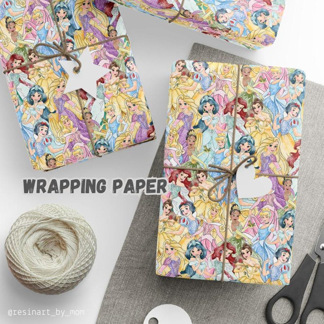 Princess Wrapping Paper, Princess Gift Wrap Roll, Birthday Holiday ...