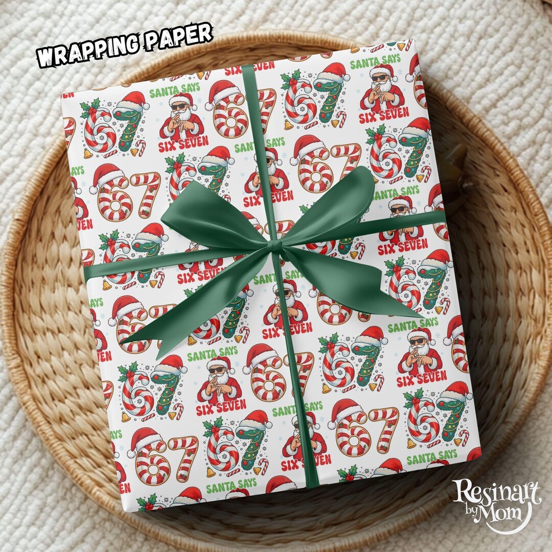 Six Seven Meme Wrapping Paper • Christmas Wrapping Paper • Trending 67 ...