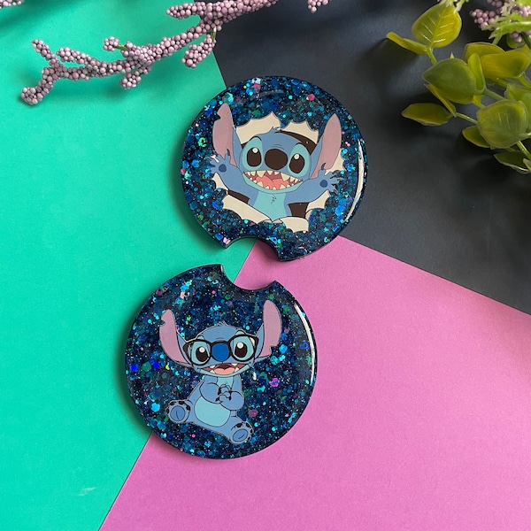Stitch Car Coaster Svg - Etsy