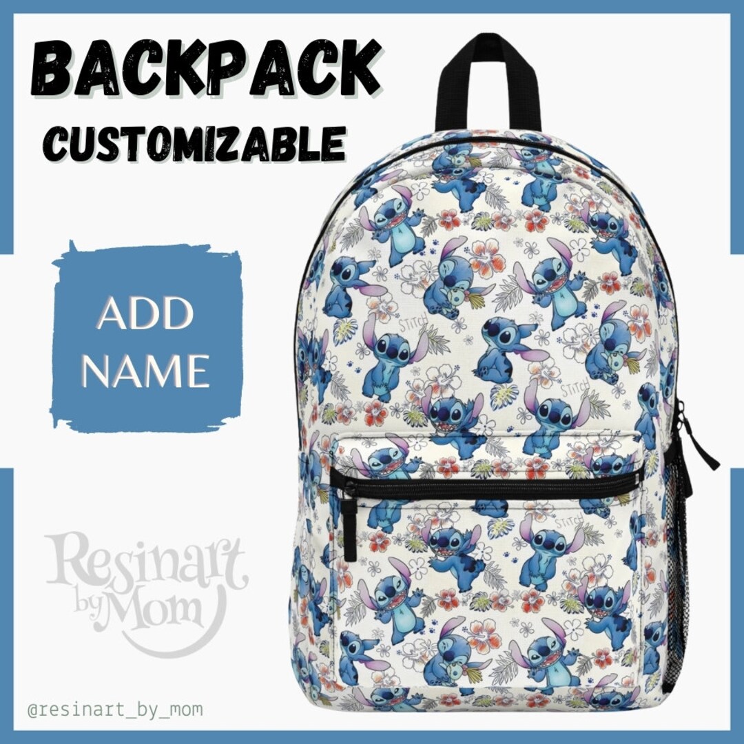 Stitch Backpack, Blue Backpack for Kids, Disney Backpack, Disney Bag ...