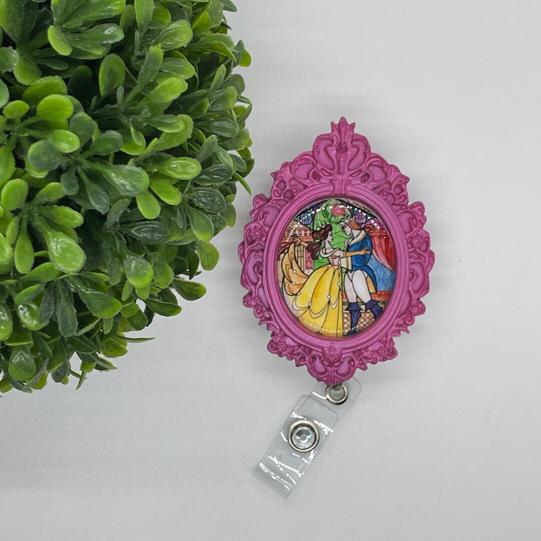 Beauty and the Beast Badge / Belle Badge Reel / Disney Badge Holder - Etsy
