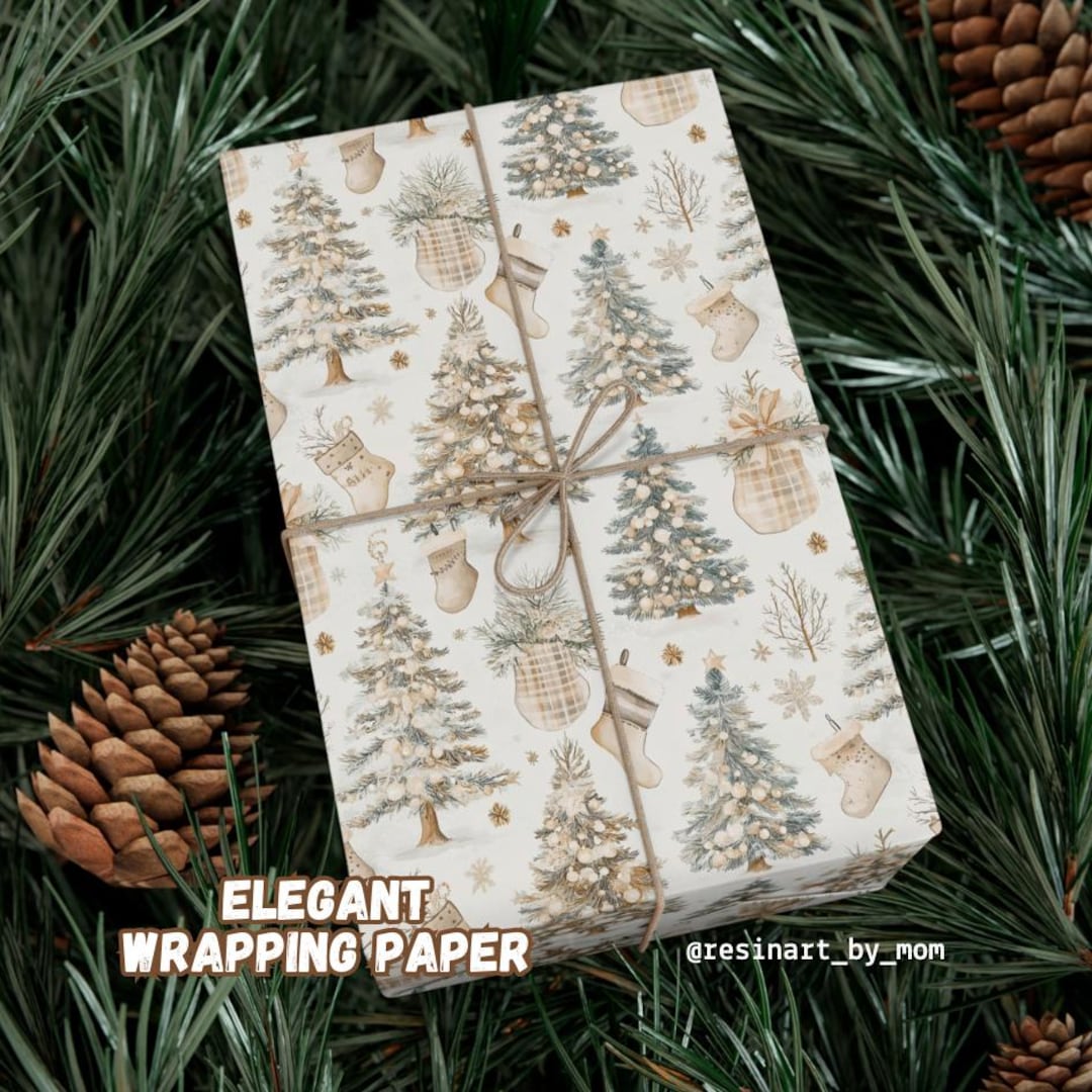 Elegant Christmas Wrapping Paper, Vintage Gift Wrap, Gift Wrapping ...