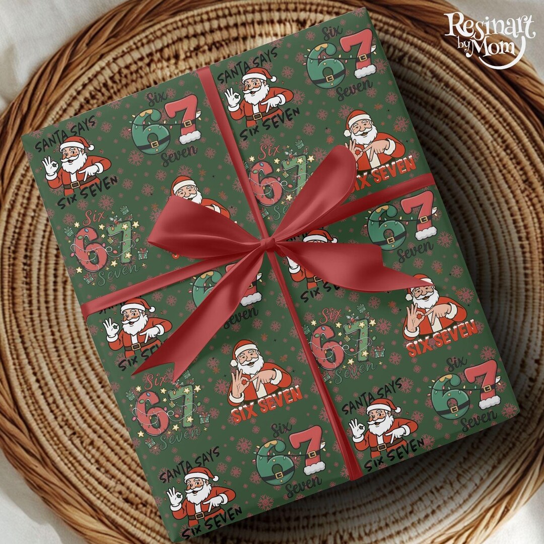 Six Seven Meme Wrapping Paper • Santa Wrapping Paper • Trending 67 Meme ...