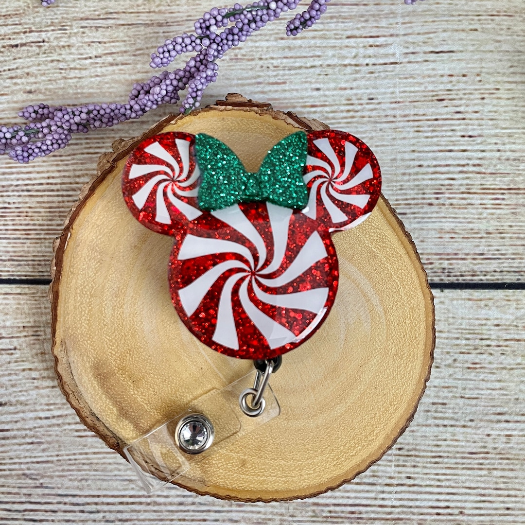 Peppermint Candy Badge Reel / Christmas Badge Reel / Custom Medical ID ...