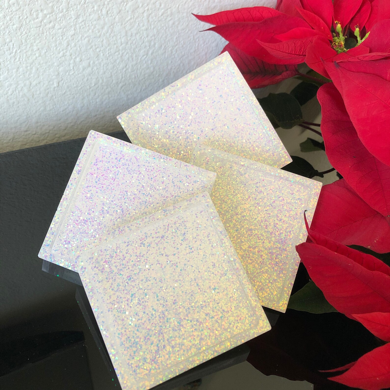 Glitter Coaster Glitter Epoxy Coaster Glitter Coaster Set | Etsy