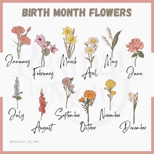 Custom Birth Flowers, Personalized Mom's Garden Tumbler, Kids Gift for ...