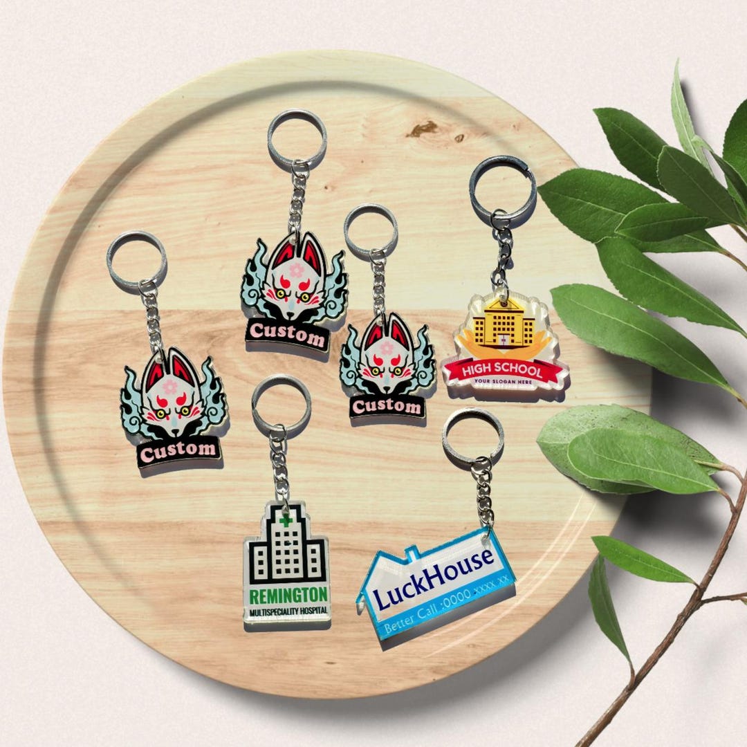 Personalized Logo Keychains Custom Name Keyrings, Hotel Holiday Charms ...