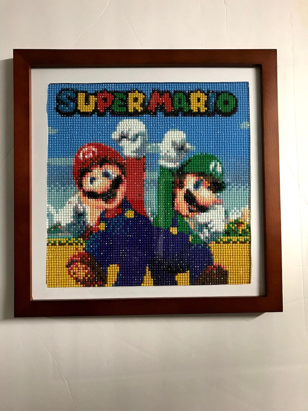 Super Mario Finished Diamond Art With Frame - Etsy