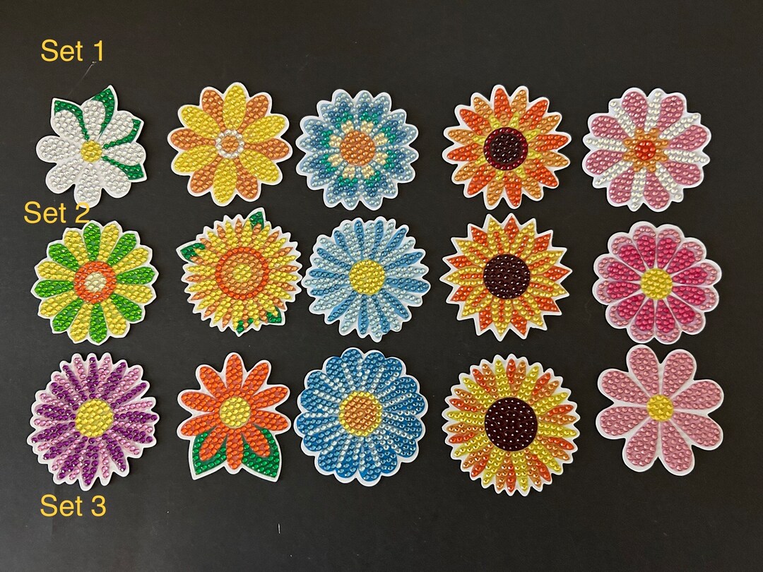Set of 5 Flower Magnets - Etsy