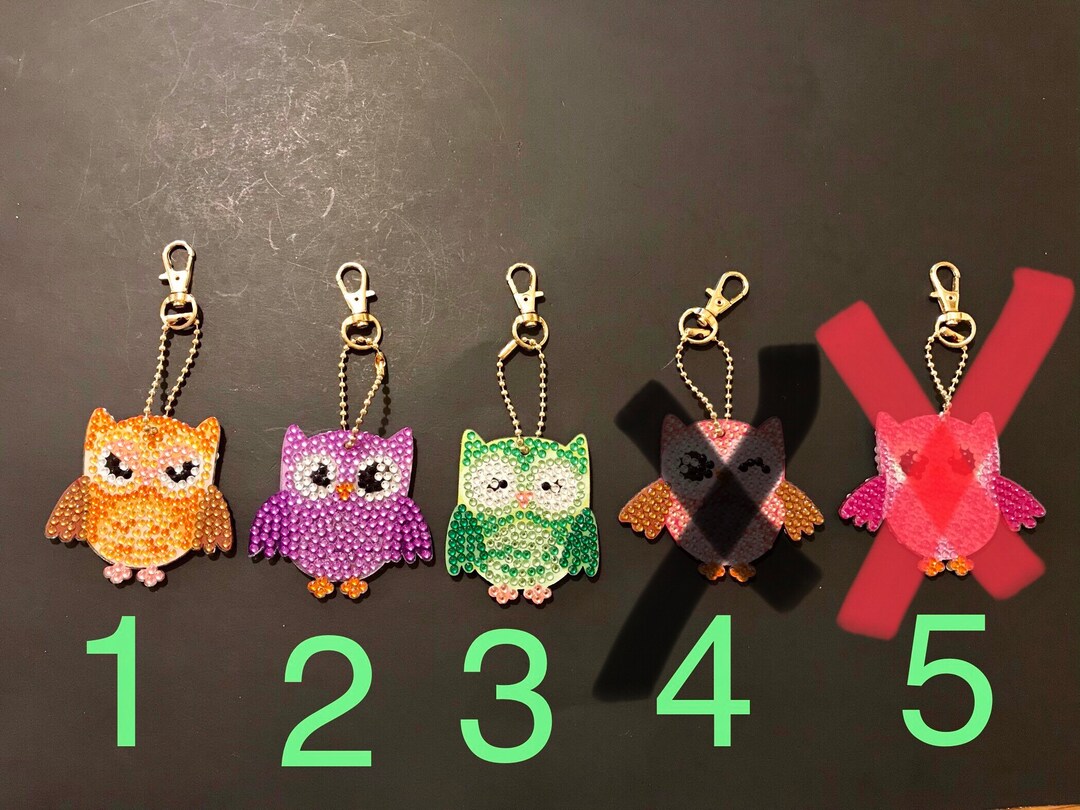 Rhinestone Owl Key Chains - Etsy