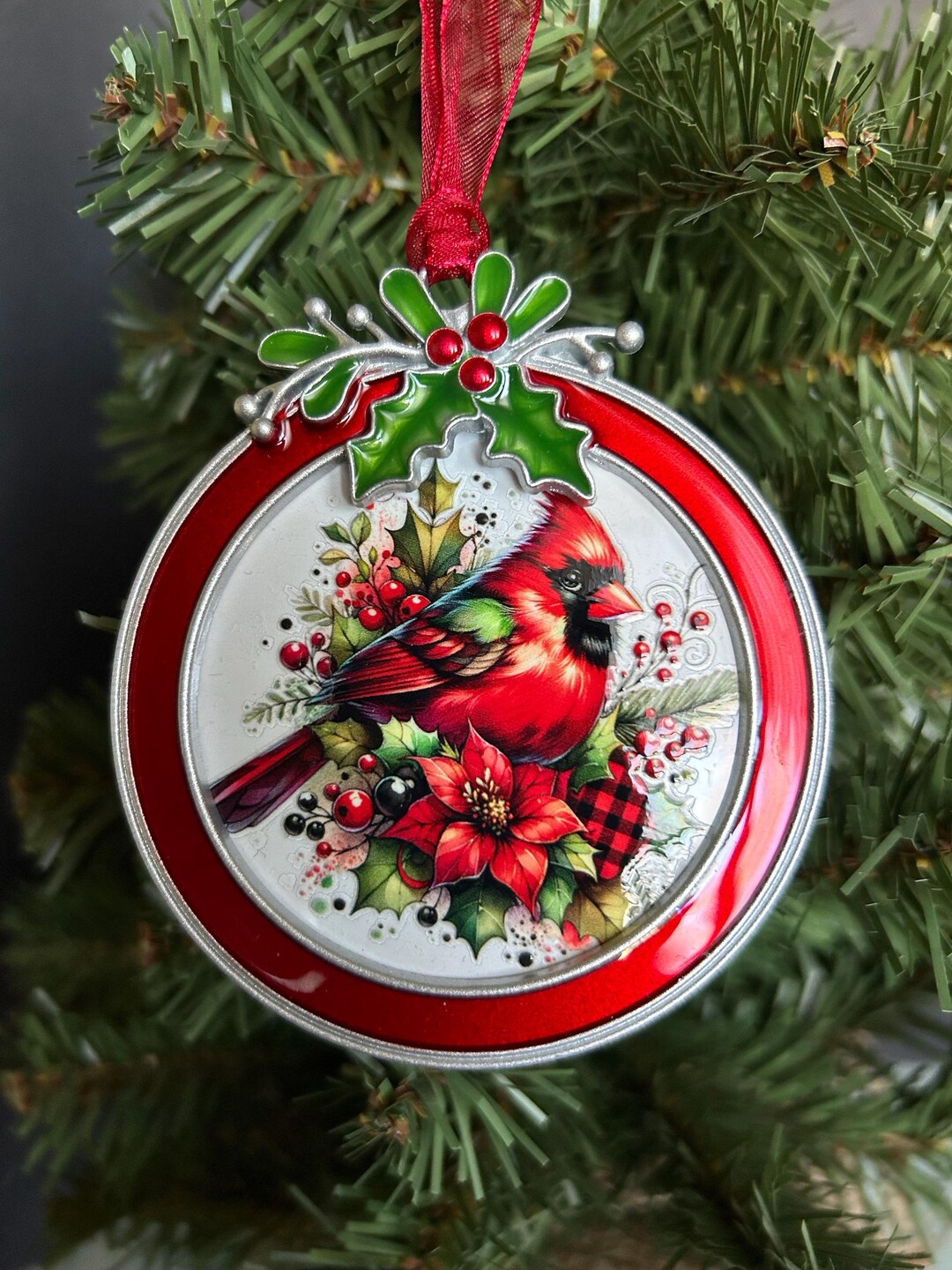 Picture Frame Cardinal Ornament - Etsy