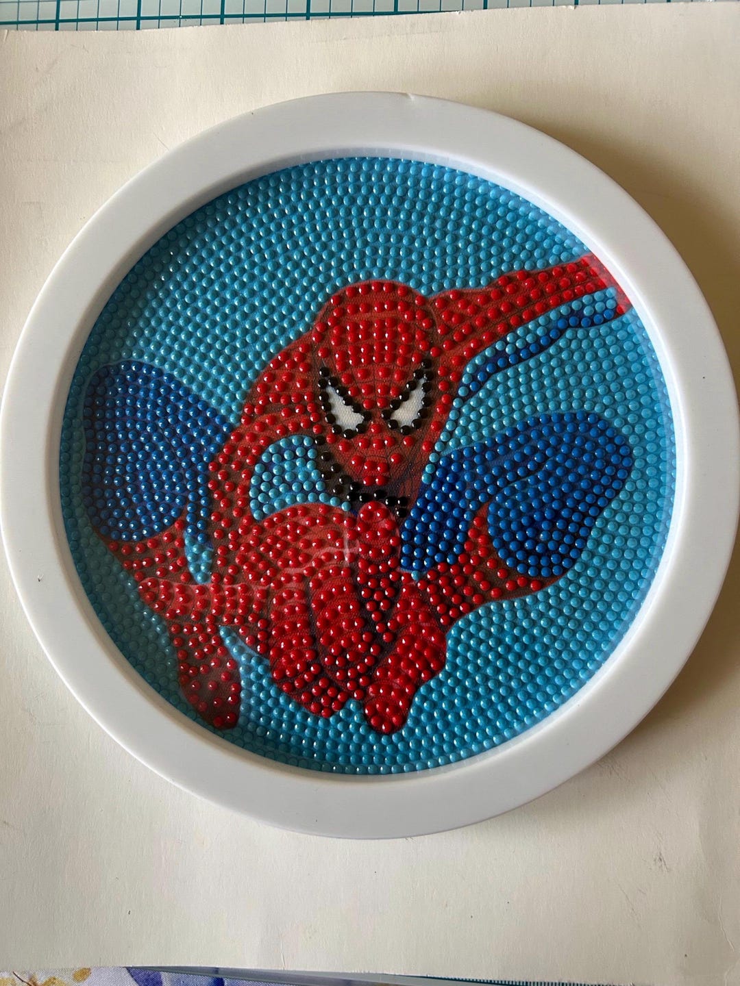 Spider Man Round Diamond Art With Frame - Etsy