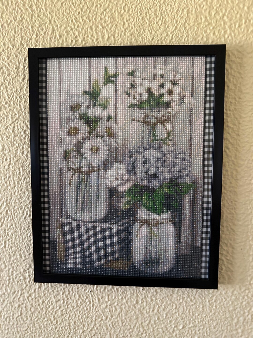 Floral Buffalo Plaid Diamond Art With Frame - Etsy