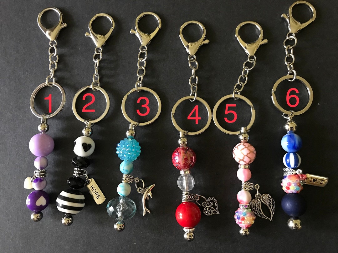 Beaded Charm Key Chain - Etsy