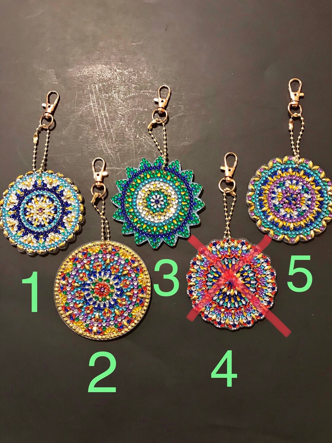 Rhinestone Mandala Key Chains - Etsy