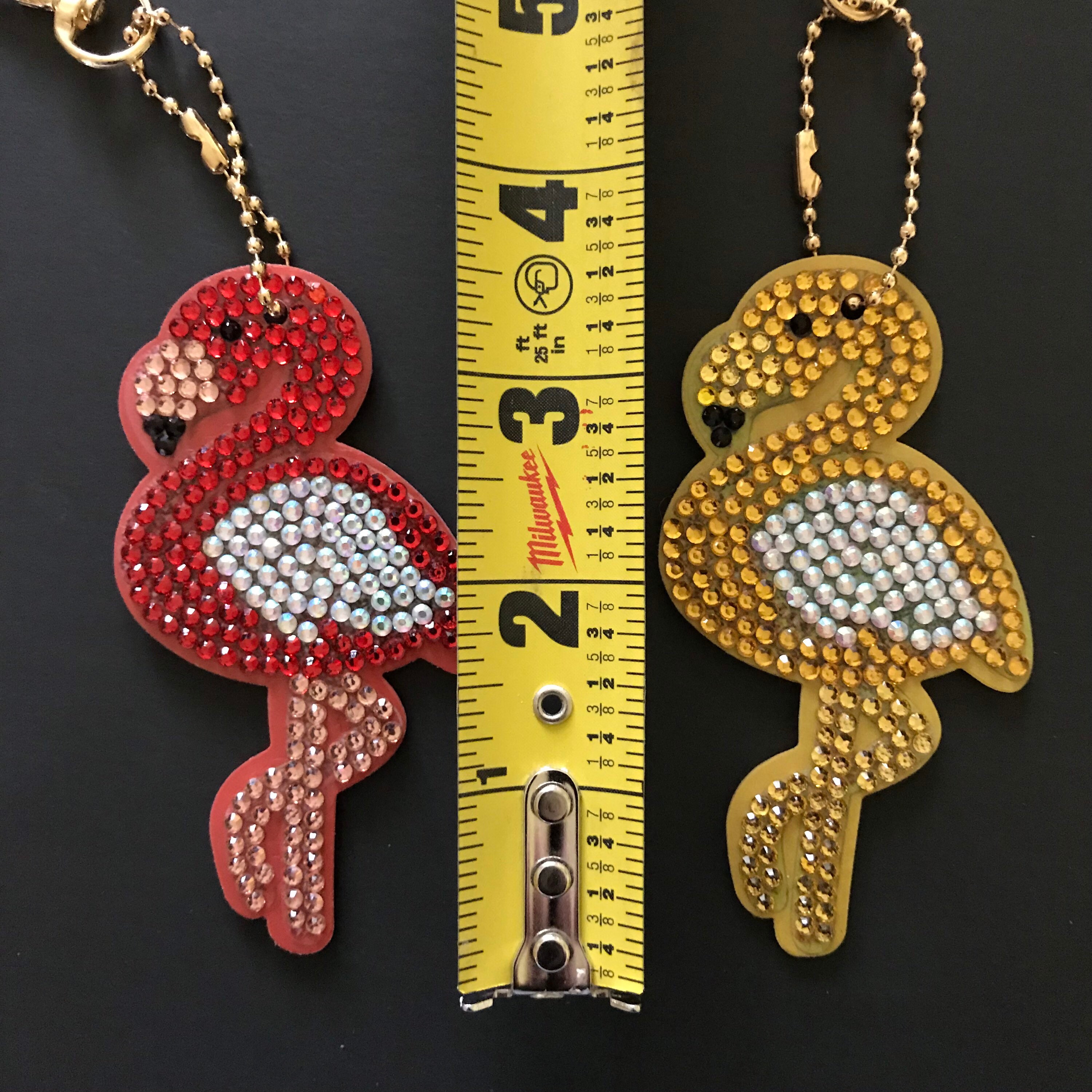 Rhinestone Flamingo Key Chains | Etsy