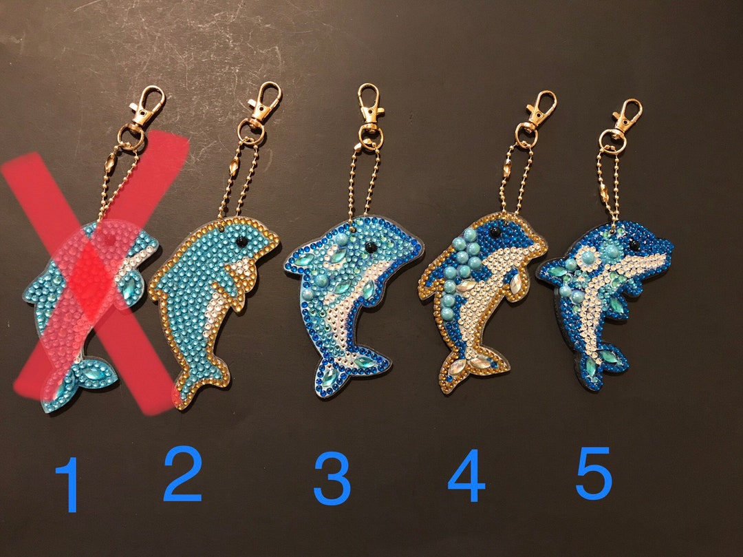 Rhinestone Dolphin Key Chains - Etsy