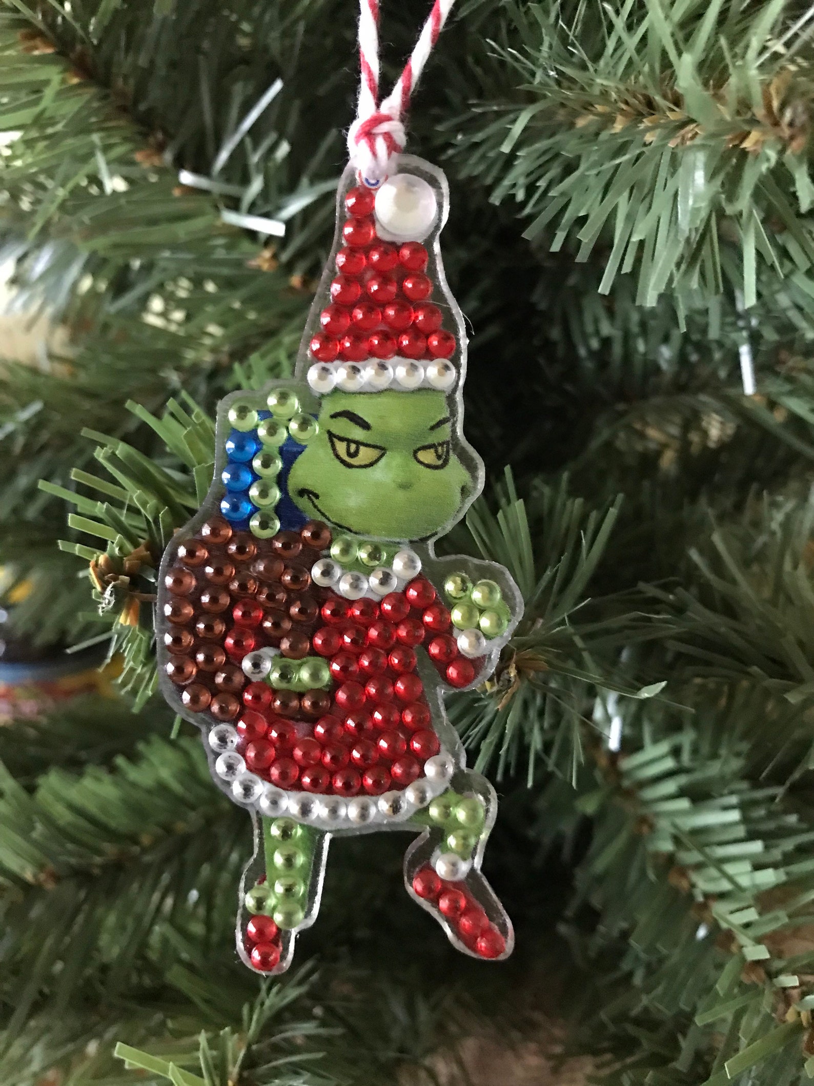 Diamond Art Rhinestone Grinch Ornaments - Etsy