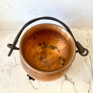 Vintage Copper Cauldron Small Decorative Cauldron on Three Feet Vintage ...