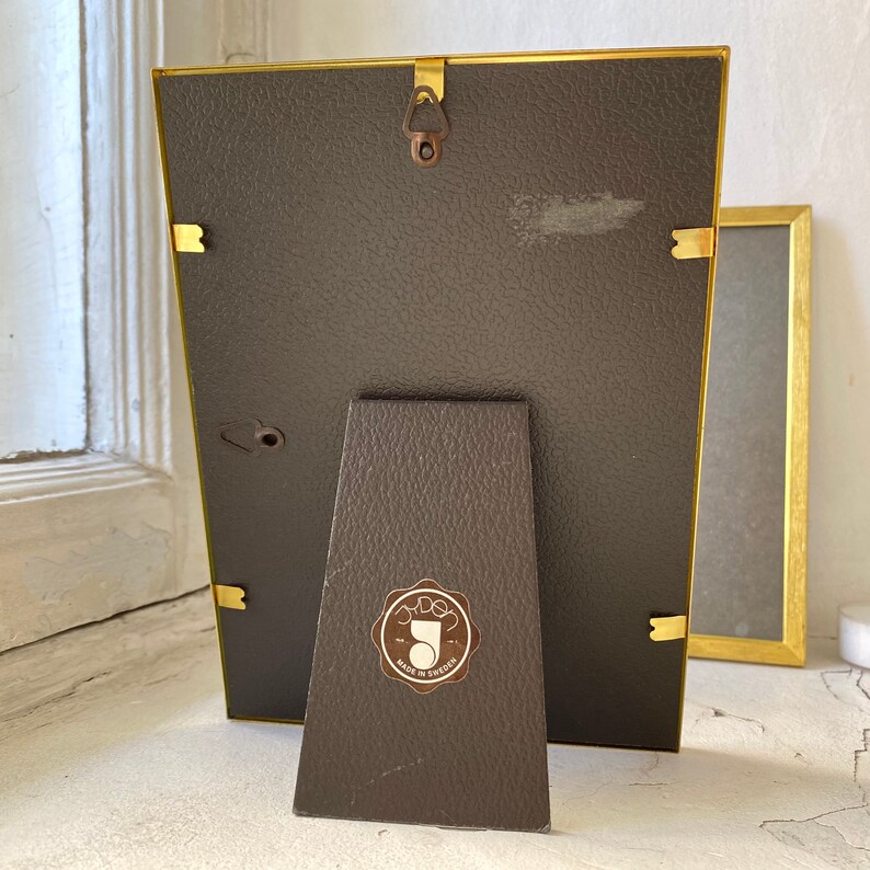 Vintage Golden Metal Picture Frames - Swedish Jyden, Pair - Etsy