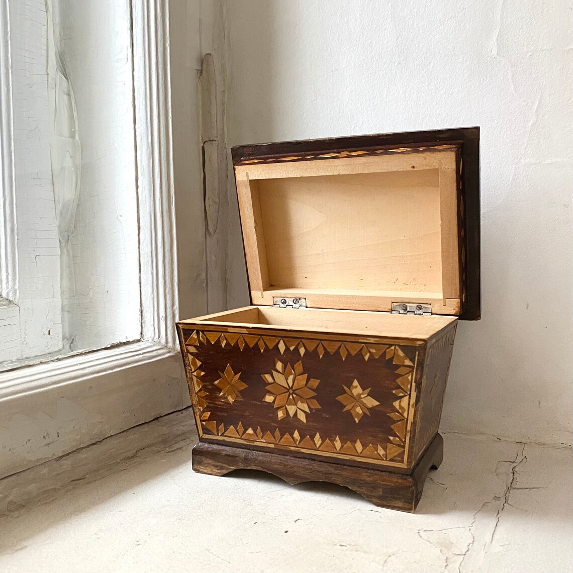 Vintage Rustic Wooden Box With Folk Design Rustic Ornate - Etsy