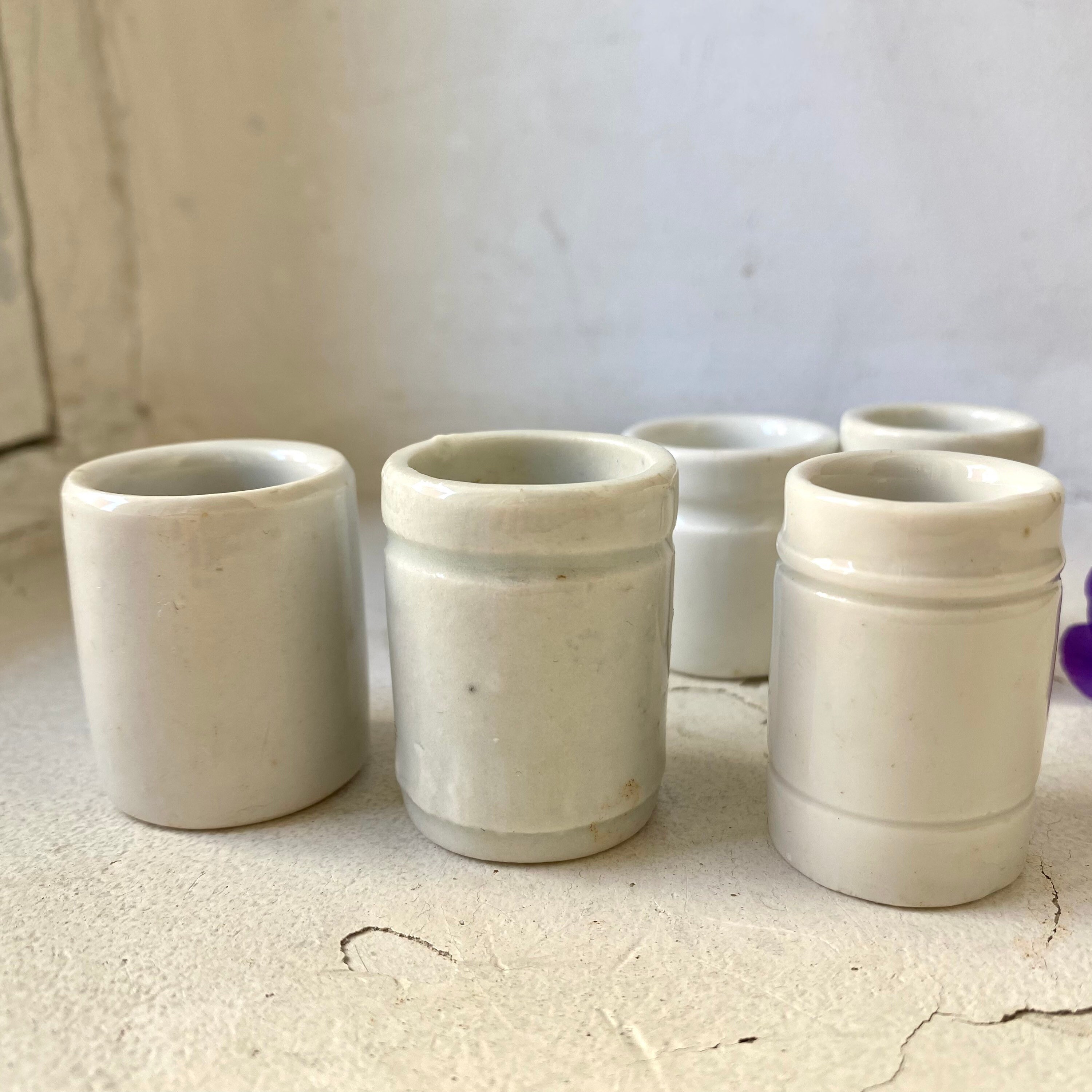 Vintage Apothecary Jars Vintage White Porcelain Jars Tiny Porcelain ...