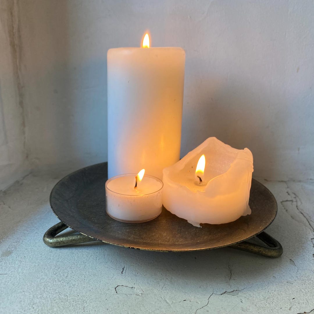 Vintage Metal Plate Small Vintage Plate Vintage Footed Plate Footed ...