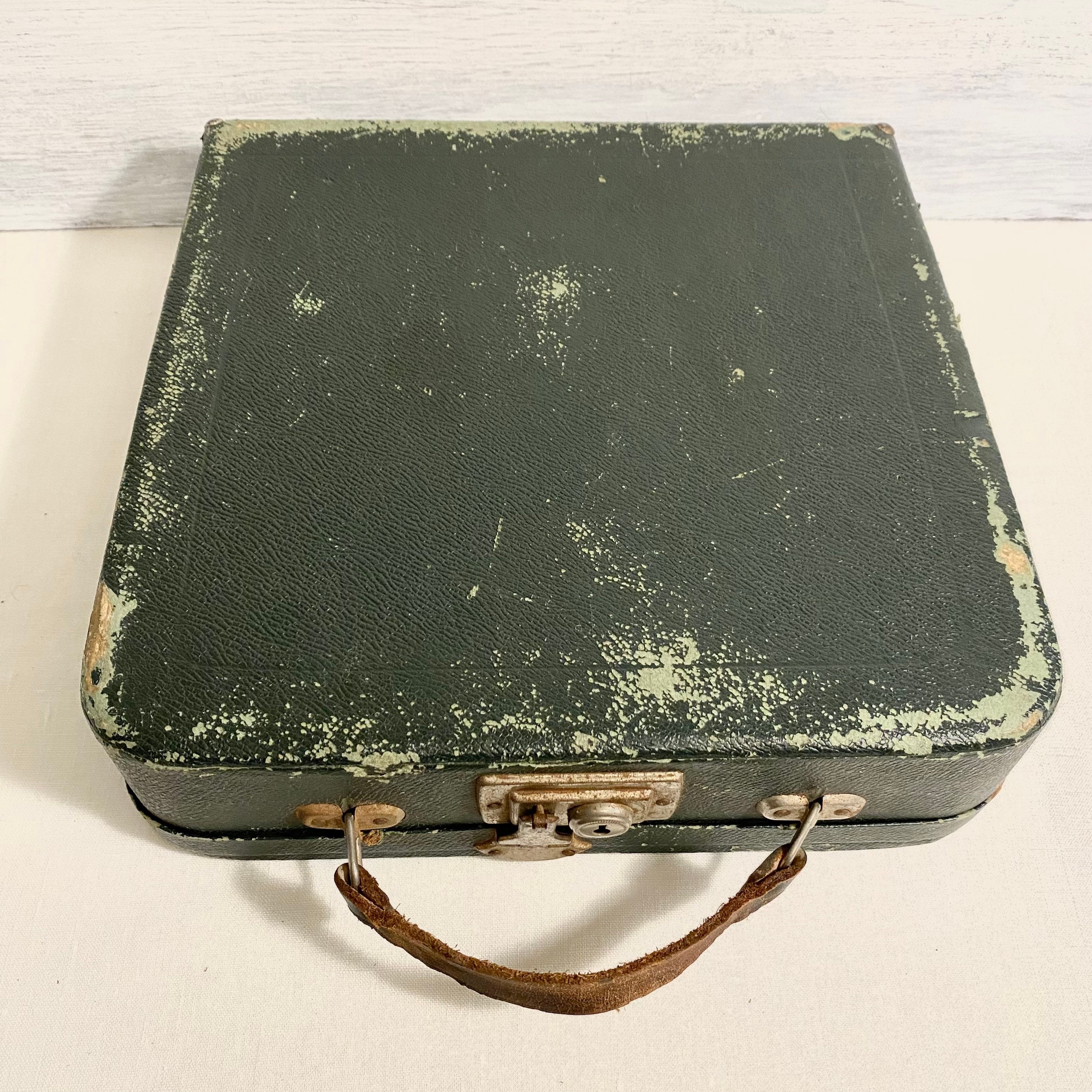 Vintage Small Green Suitcase Vintage Boho Tiny Suitcase Dark - Etsy