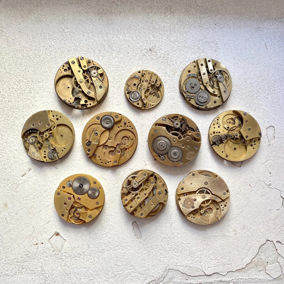 Set of 10 Vintage Pocket Watch Movements Antique Pocket Watch Movements ...