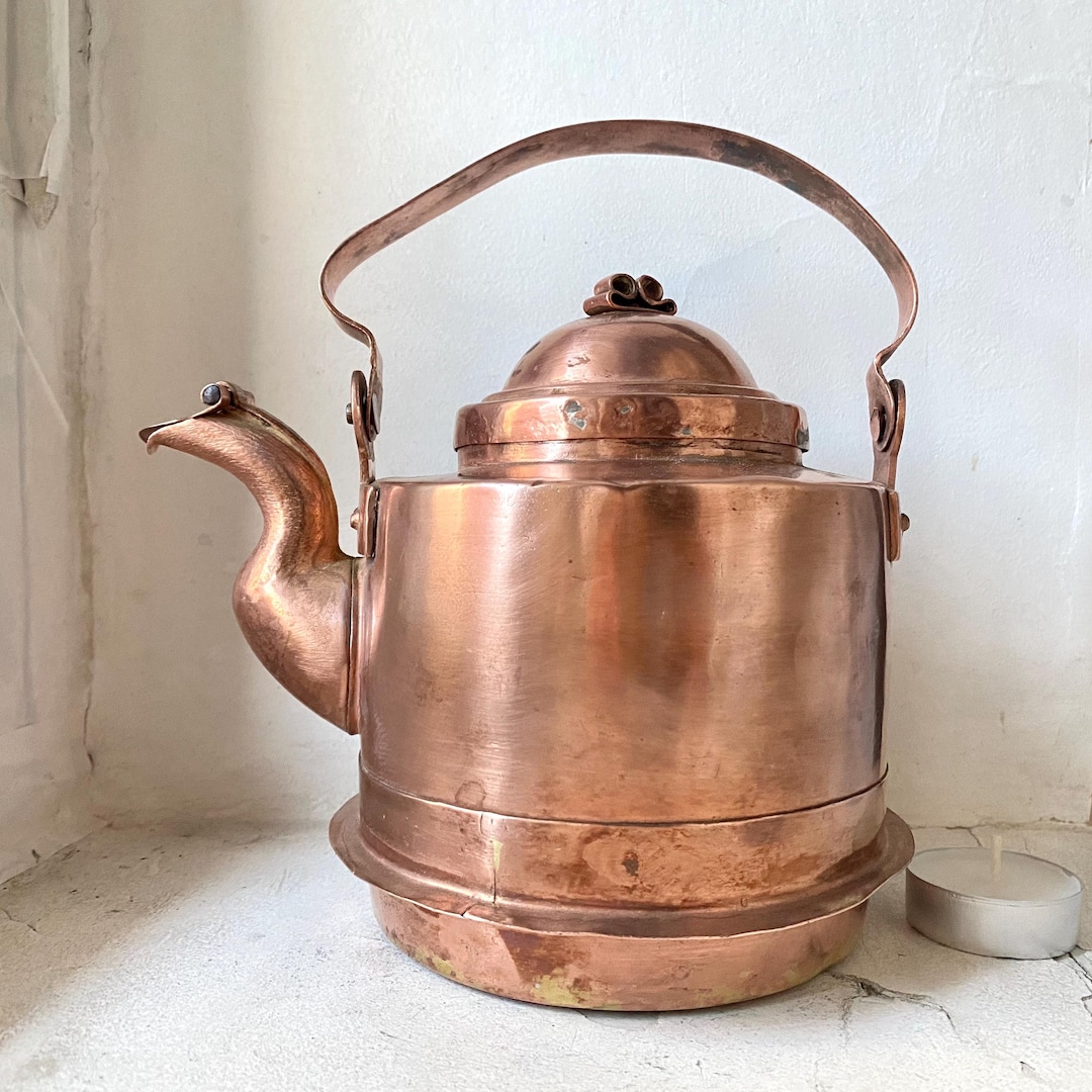 Antique Copper Kettle: Swedish 1 Litre Kettle, Rustic Kitchen Decor - Etsy