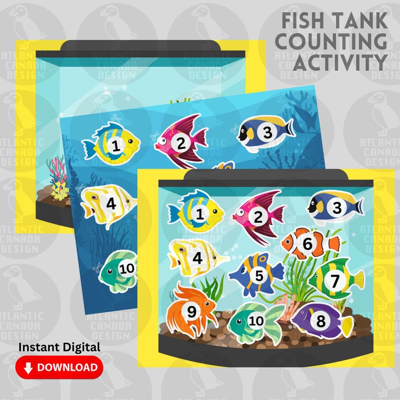 Fish Tank Counting Activity, Printable Game (digital Download) - Etsy