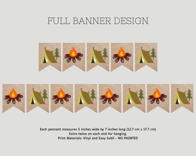 Camping Burlap Banner Camping Party Garland Camping Banner - Etsy