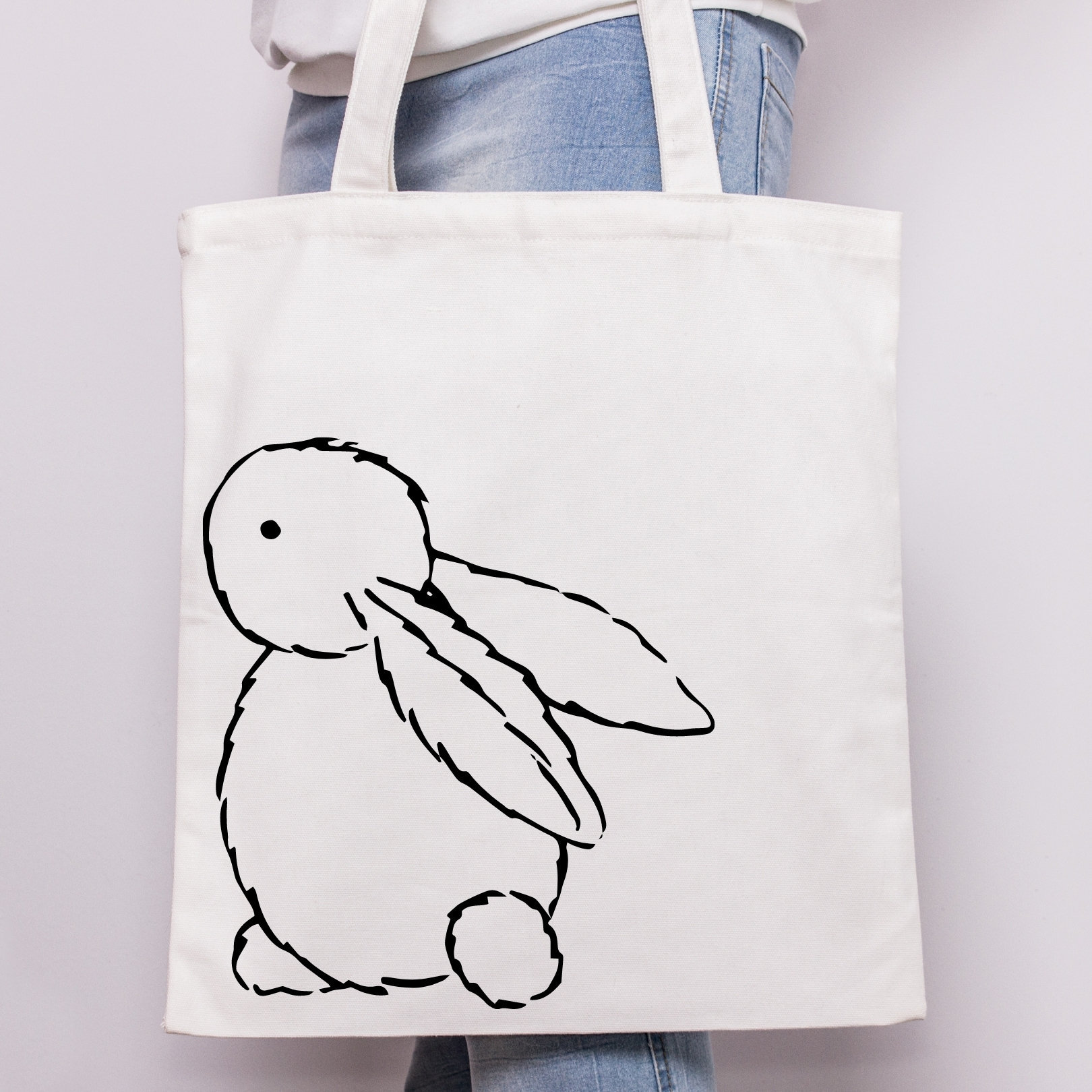 Bunny Tote Bag customized shopping bag reusable canvas | Etsy