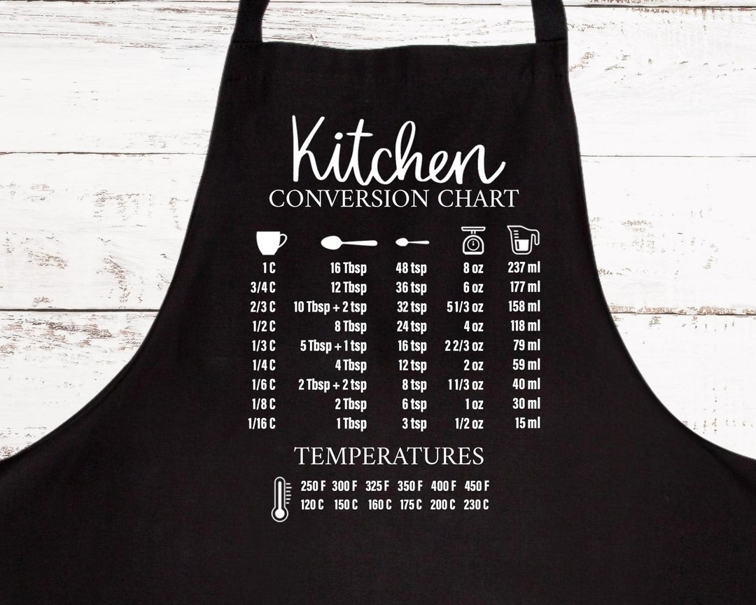 Kitchen Conversion Chart Apron Custom Kitchen Apron - Etsy Australia