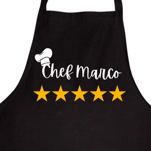 Five Star Chef Apron, Custom Kitchen Apron, Polyester Chef's Apron ...