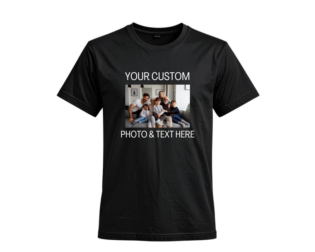 Custom Photo T-shirt, Personalized Graphic Tee, Unisex, Kids, Plus Size ...