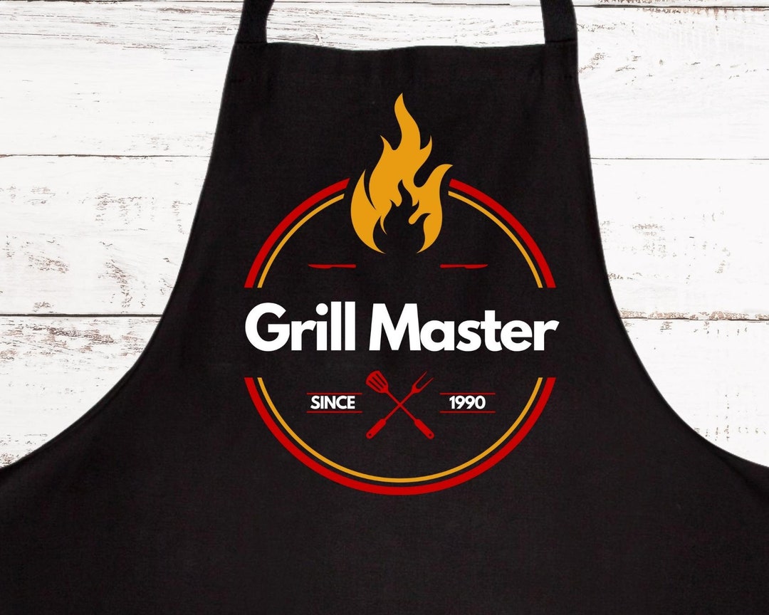 Grill Master Apron, Custom Kitchen Apron, Polyester Chef's Apron, Baker ...