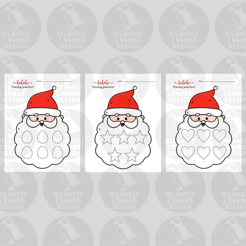 Santa Tracing Activity, Christmas Worksheets for Kids (PDF) - Etsy