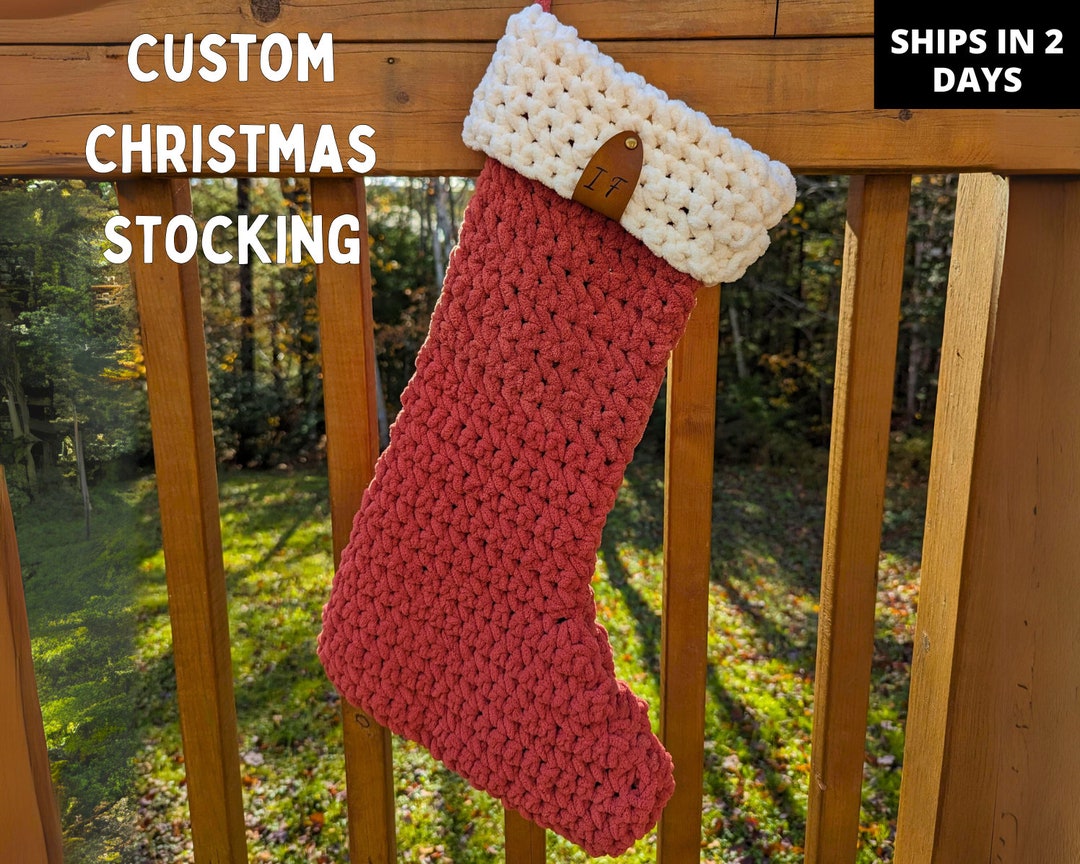 Custom Handmade Knit Christmas Stocking, Personalized Stocking ...