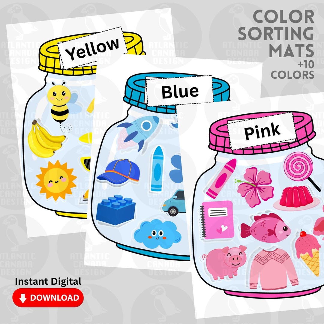 Color Sorting Activities, Color Sorting Mats, Color Matching Activity ...