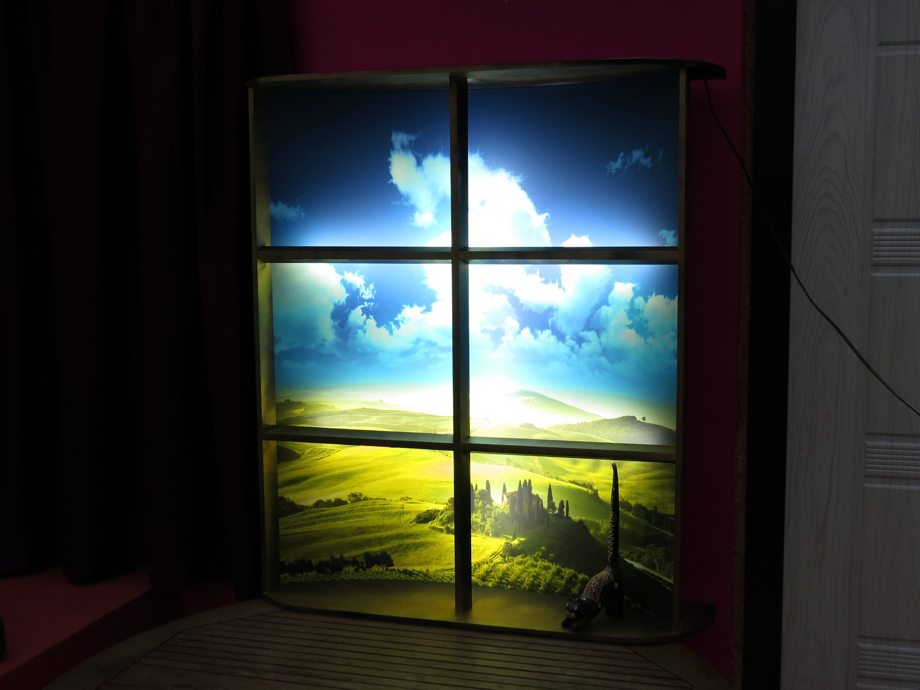 False window with illumination Wall decor Imitation of | Etsy