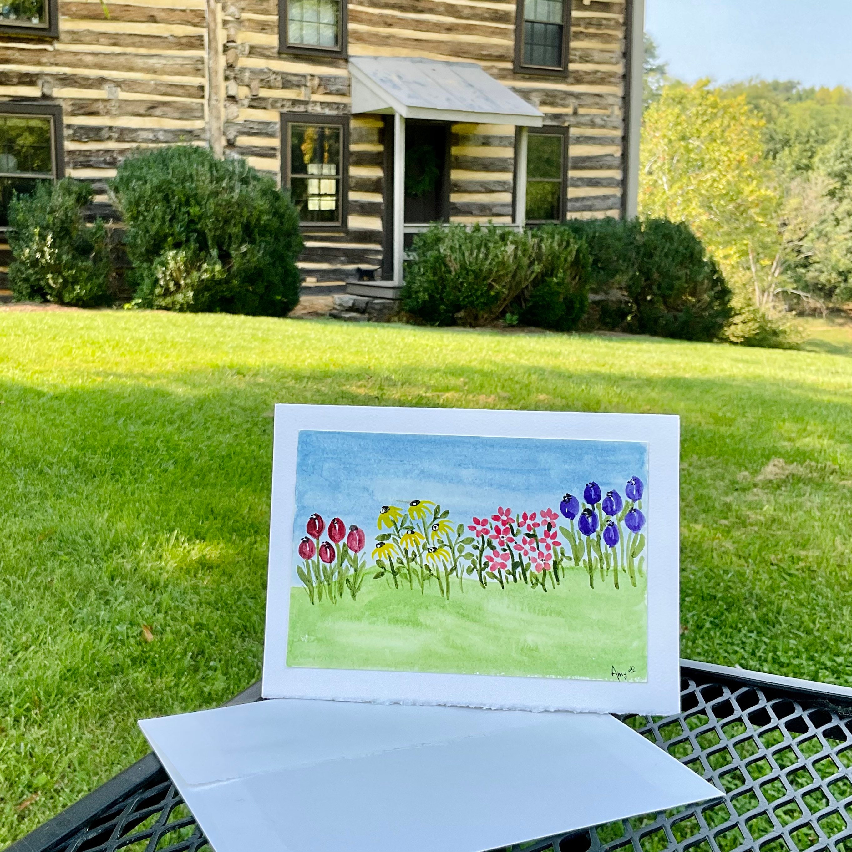 Hand-painted Assorted Flower Original Watercolor Card, Watercolor ...