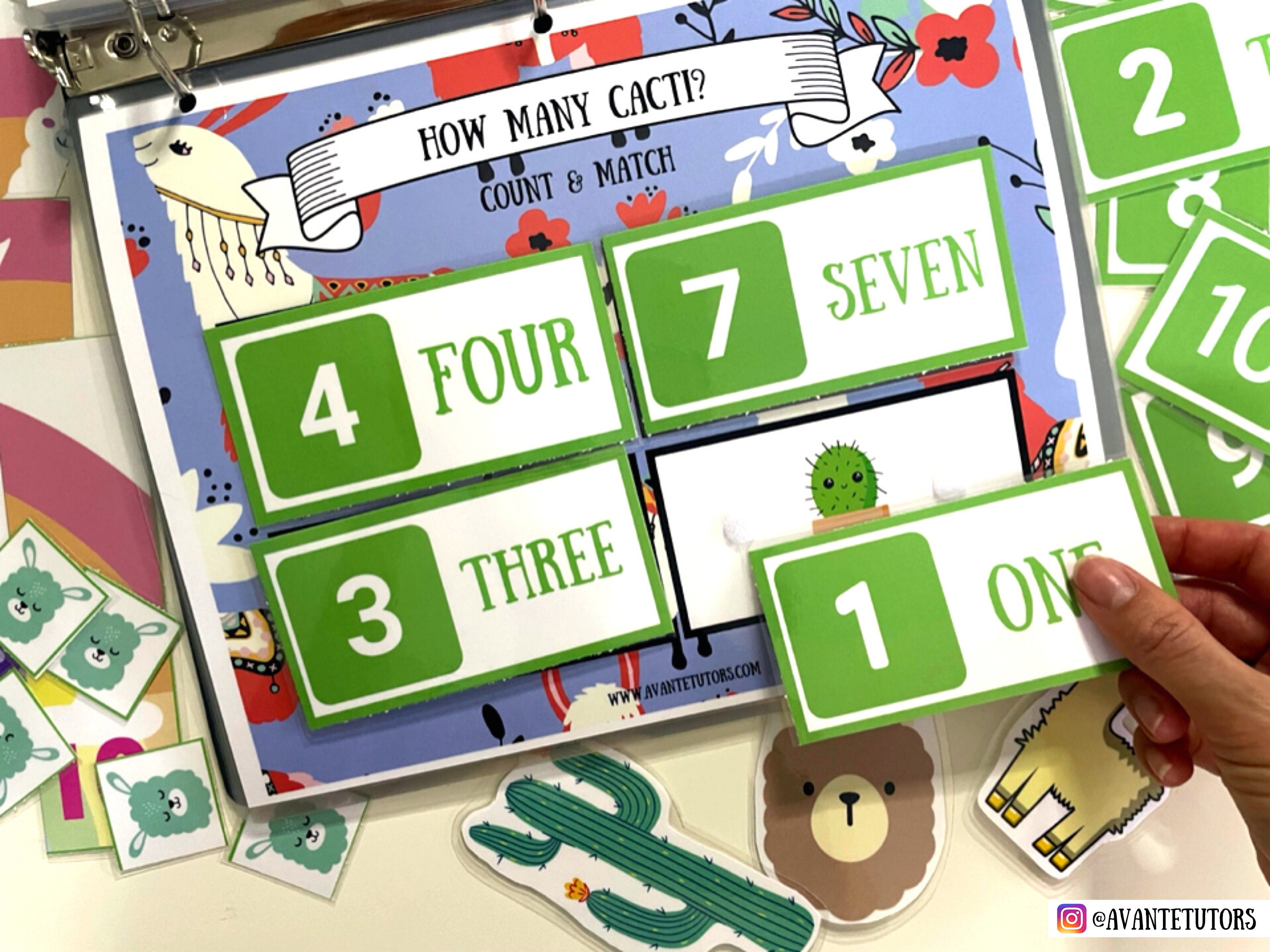 Toddler Busy Book Printable With Llamas & Cacti Number | Etsy