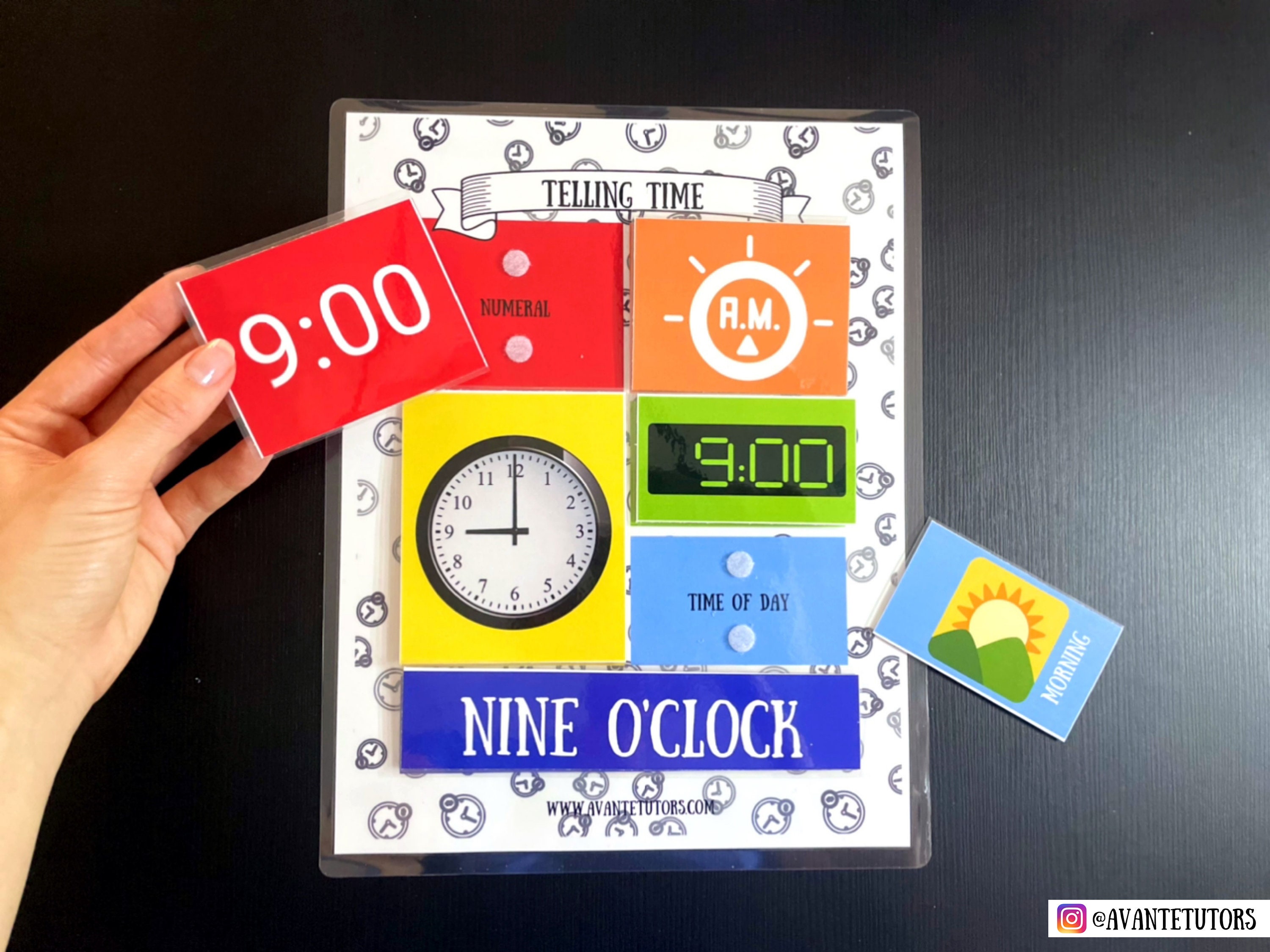 Telling Time Practice, Busy Binder Activity, Fine Motor Skills, Clock ...