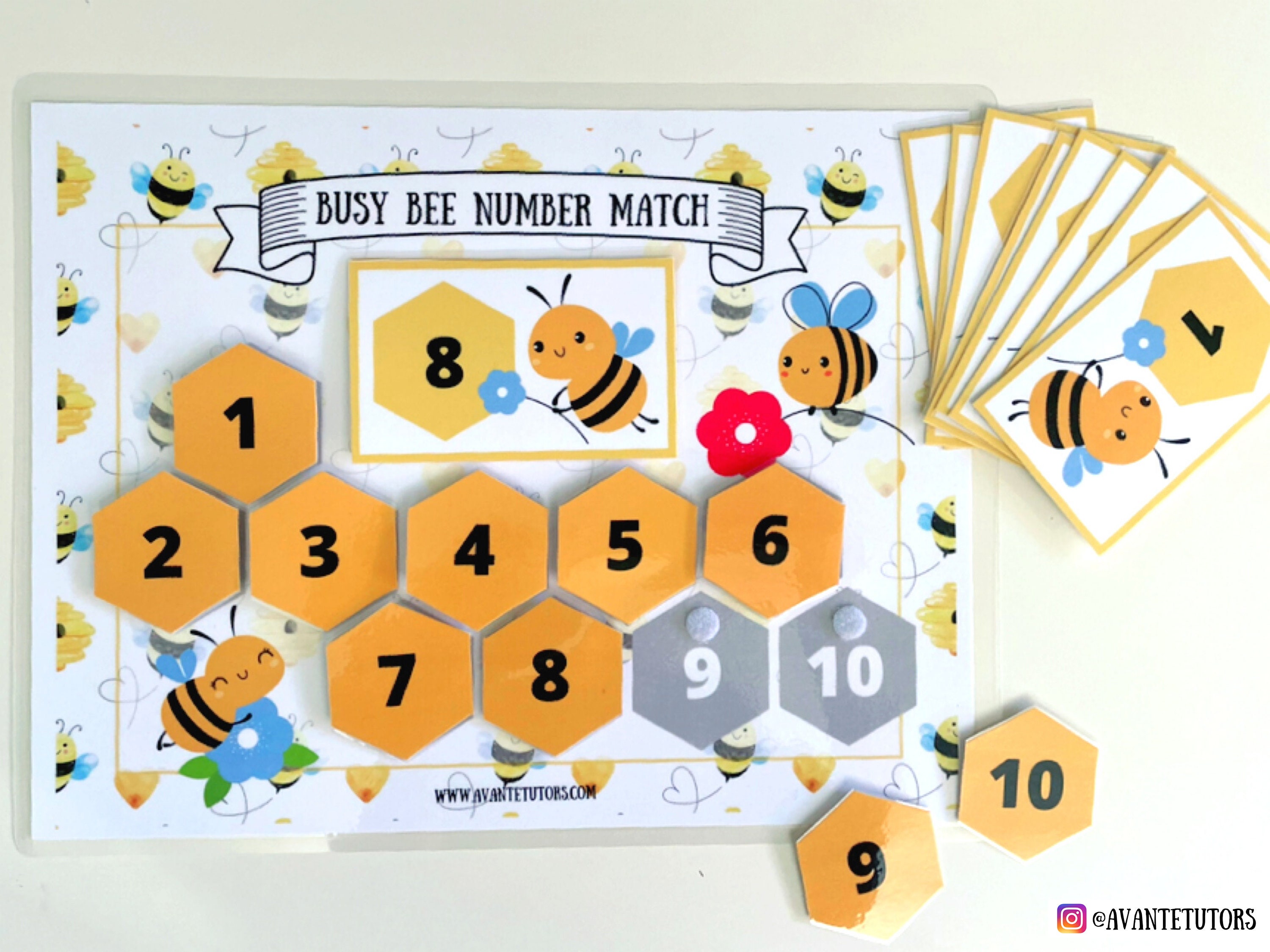 Counting Practice From 1 to 20 for Toddlers Busy Bee Number - Etsy